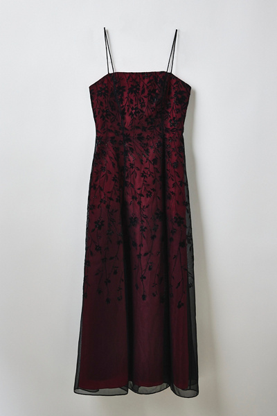 Vintage Black Glitter Floral Mesh Overlay Prom Dress | Urban Outfitters