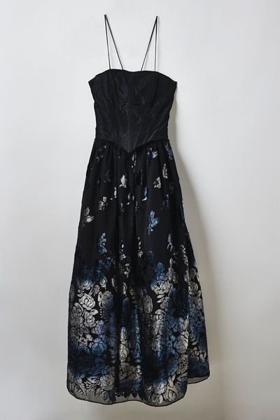Vintage Flocked Floral Corset Prom Dress | Urban Outfitters