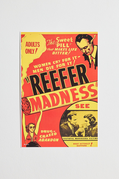Reefer Madness Film Poster | Urban Outfitters Canada