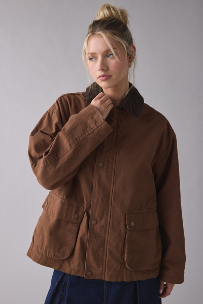 BDG Nina Flannel Lined Cotton Canvas Barn Jacket | Urban Outfitters
