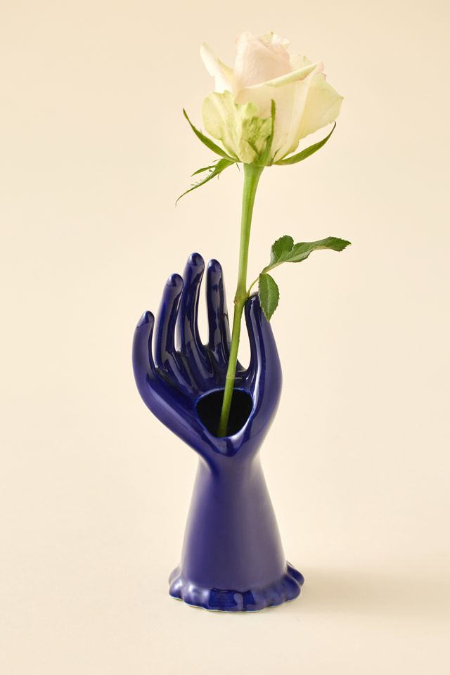 Vintage Blue French Hand Ceramic Vase | Urban Outfitters