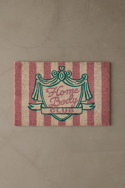 Homebody Club Striped Coir Doormat | Urban Outfitters